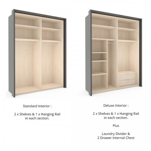 202- 150cm Sliding Door Robe with Profiles - 2 Glass Doors | Magnum ...