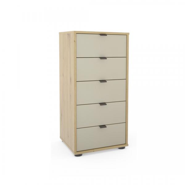 T43 - 40cm 5 Drawer Chest with Champagne Glass Drawer Fronts | Magnum ...