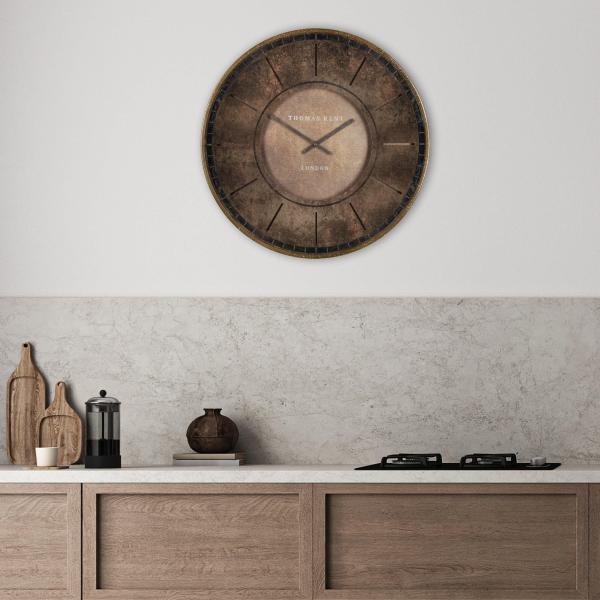 21" Florentine Wall Clock Leather | Magnum Furniture