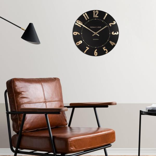 12" Mulberry Wall Clock Noir | Magnum Furniture