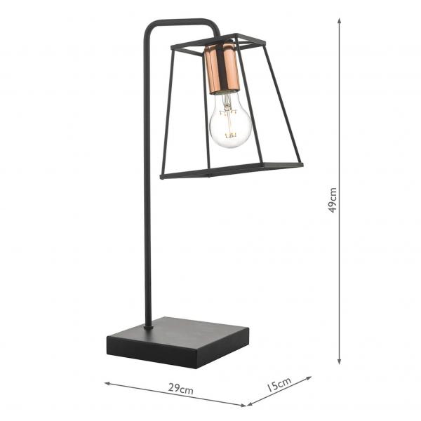 Black and copper table lamp store