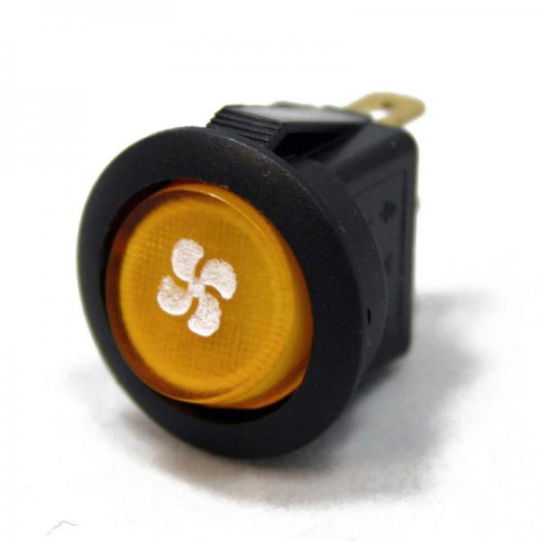LED Fan Switch Amber 20mm WL4012 | Europa Specialist Spares