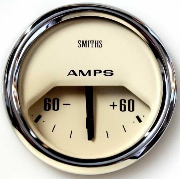 Smiths Classic Ammeter 60-0-60 Amps Magnolia Chrome IVA Bezel 52mm ...