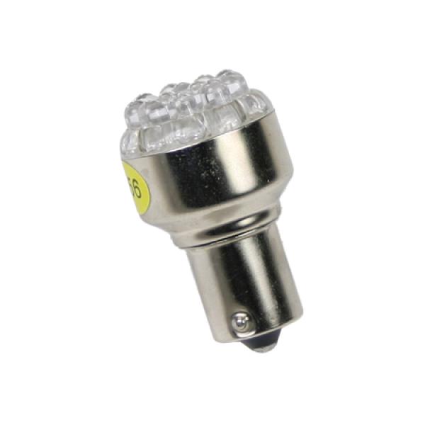 12 Volt Bayonet LED Flat Faced Bulb Upgrade Single Pole Amber | Europa ...