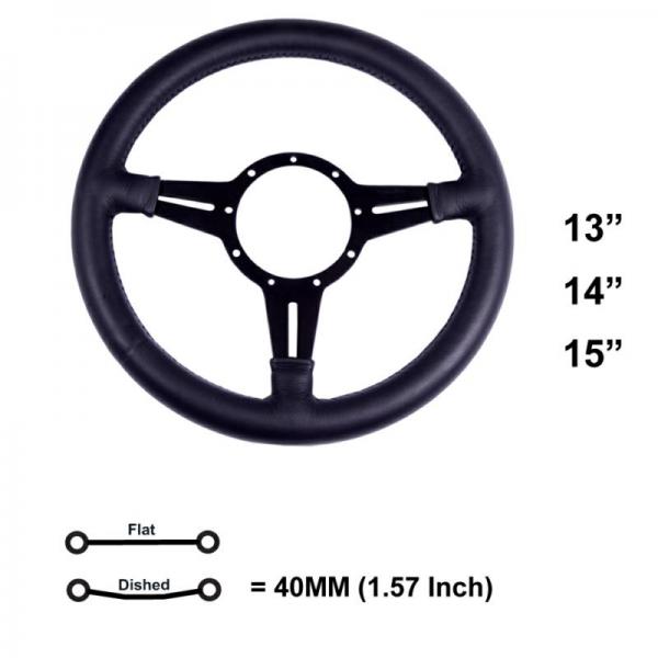 Moto Lita Mk4 13" Dished Slots Black Spoke Steering Wheel | Europa ...