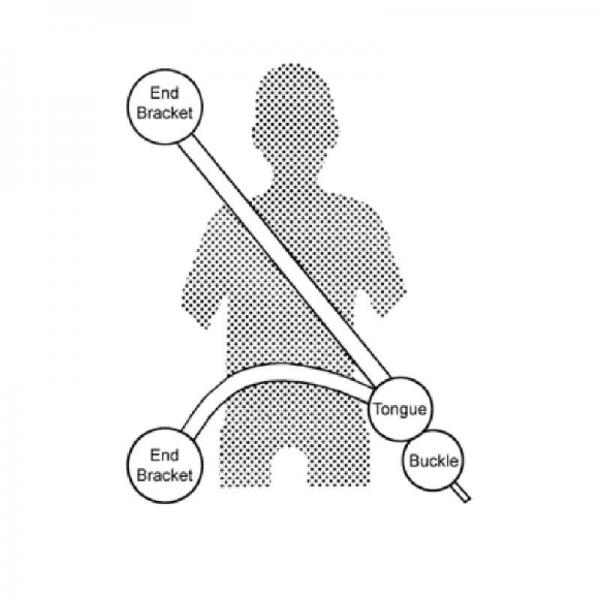 Securon Front Seatbelt Black Static + 450mm Stalk/Cable 3 Point | Europa Specialist Spares