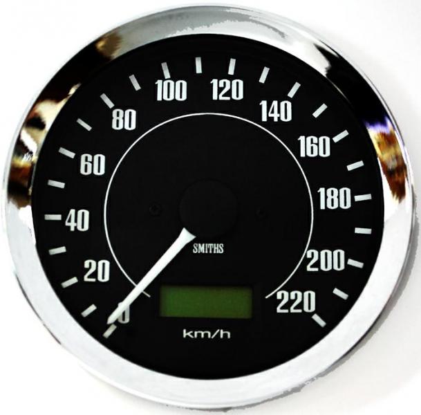 Smiths Electrical Speedometer 220Kph Black / Chrome Bezel 100mm ...