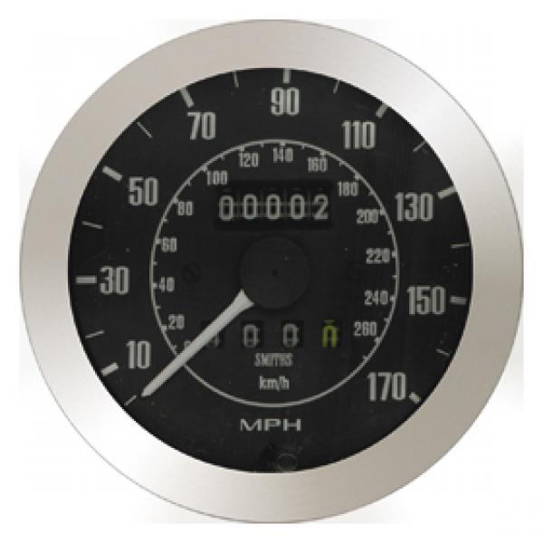 Smiths Electrical Speedometer 100mm 0-170mph Black Half Round Chrome ...